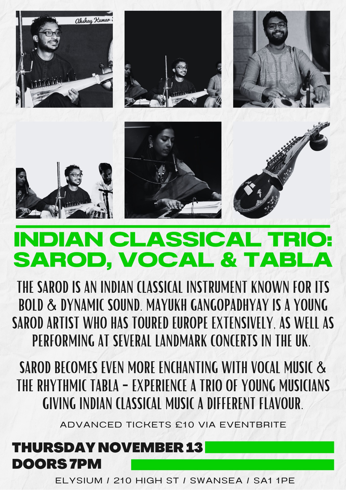 Live Music: Mayukh Gangopadhyay - Indian Classical Trio - Sarod, Vocal ...